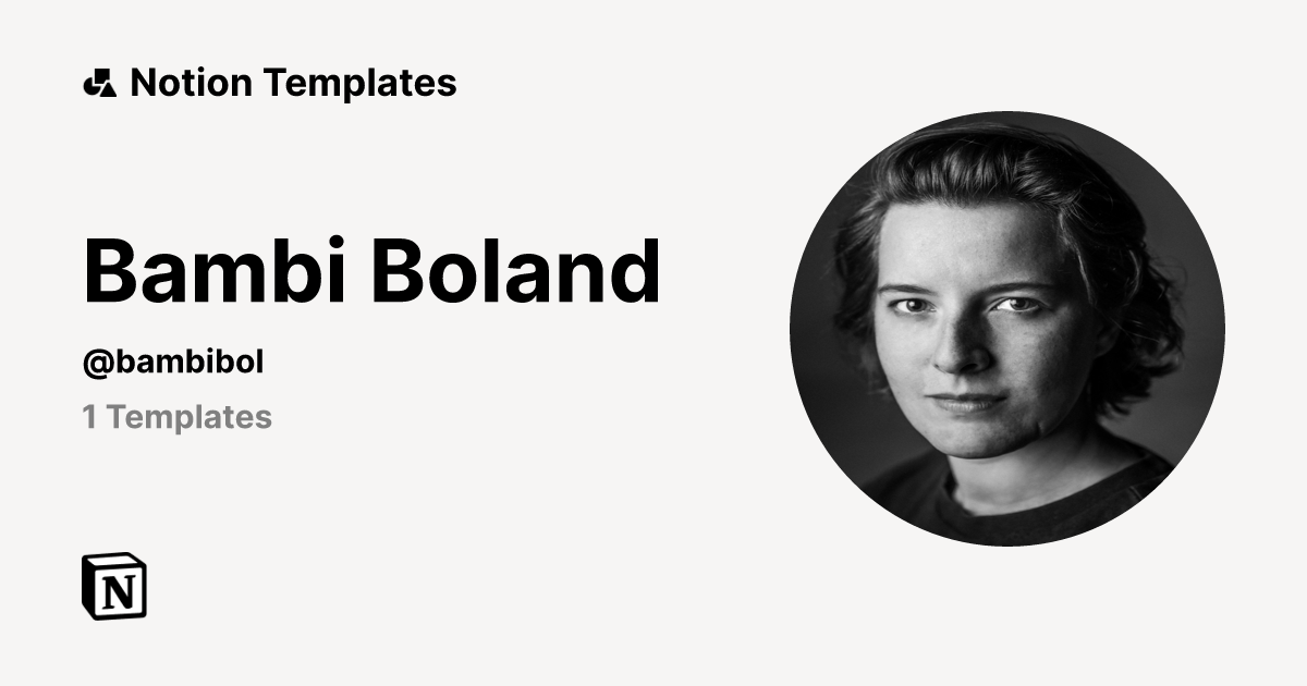 Bambi Boland | Template Creator | Notion Marketplace