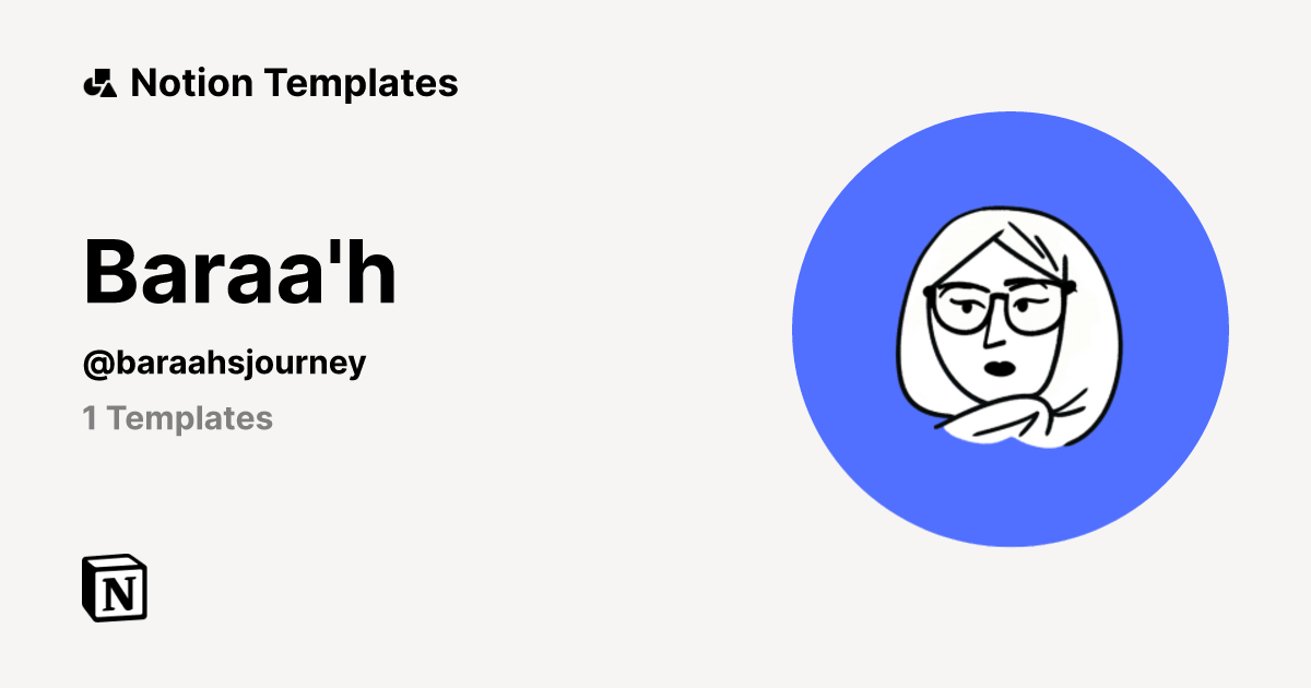 Baraa'h | Template Creator | Notion Marketplace