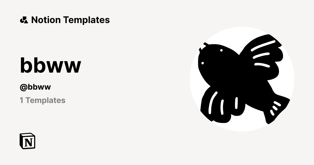 bbww | Template Creator | Notion Marketplace