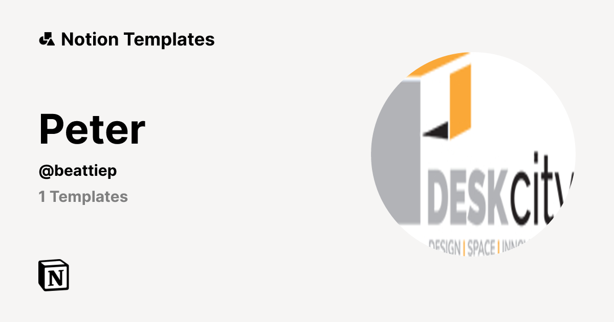 Peter | Template Creator | Notion Marketplace