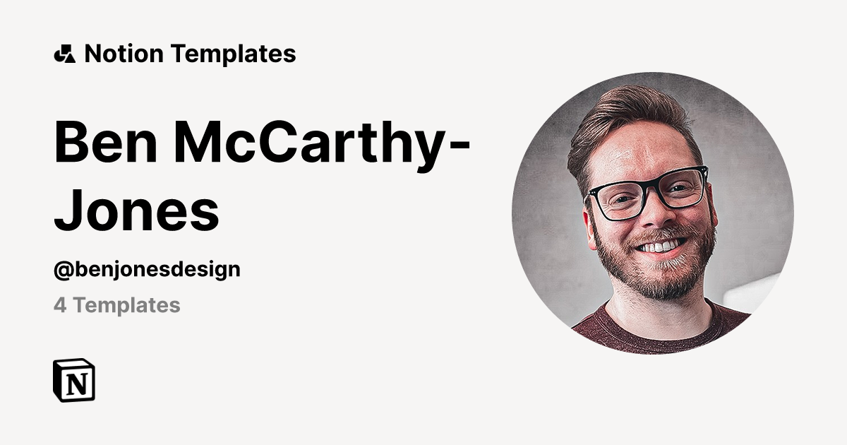 Ben McCarthy-Jones | Template Creator | Notion Marketplace