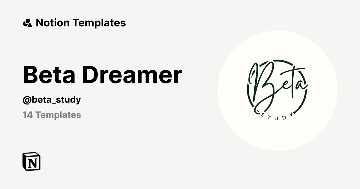 Beta Dreamer | Template Creator | Notion Marketplace