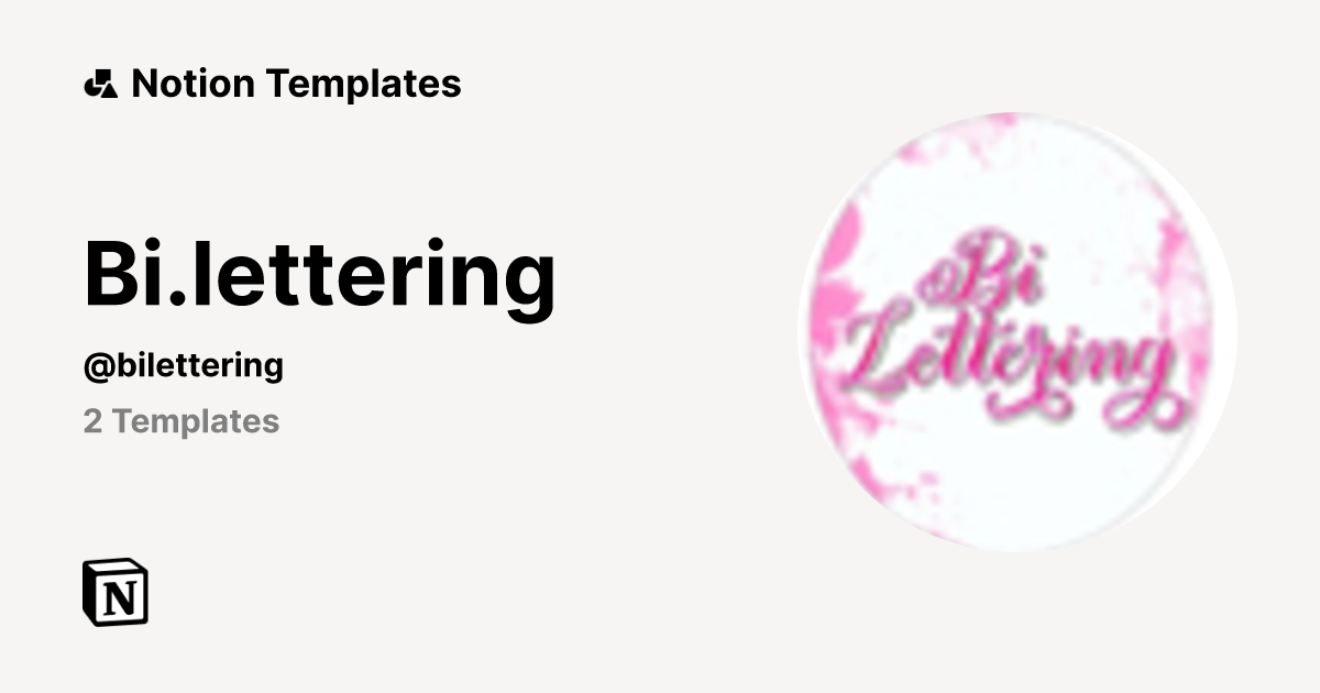 Bi.lettering | Template Creator | Notion Marketplace