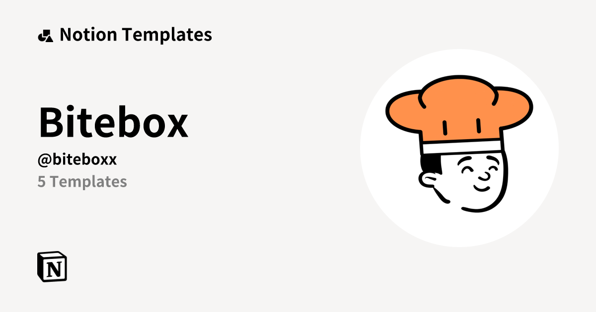 Bitebox | Template Creator | Notion Marketplace