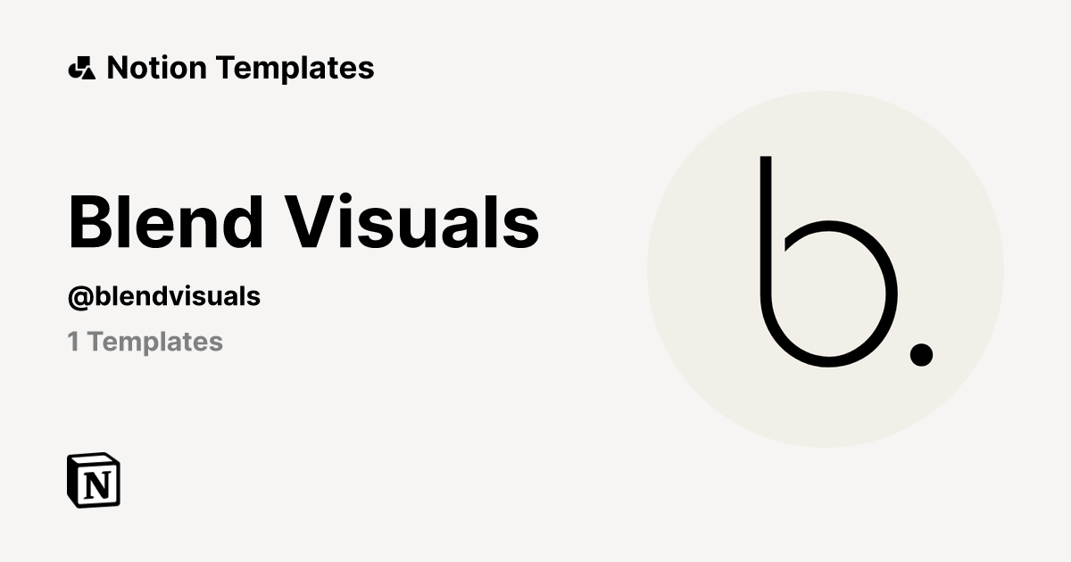 Blend Visuals | Template Creator | Notion Marketplace