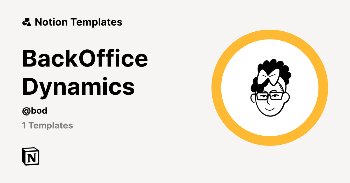 BackOffice Dynamics | Template Creator | Notion Marketplace