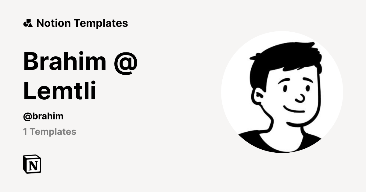 Brahim | Template Creator | Notion Marketplace