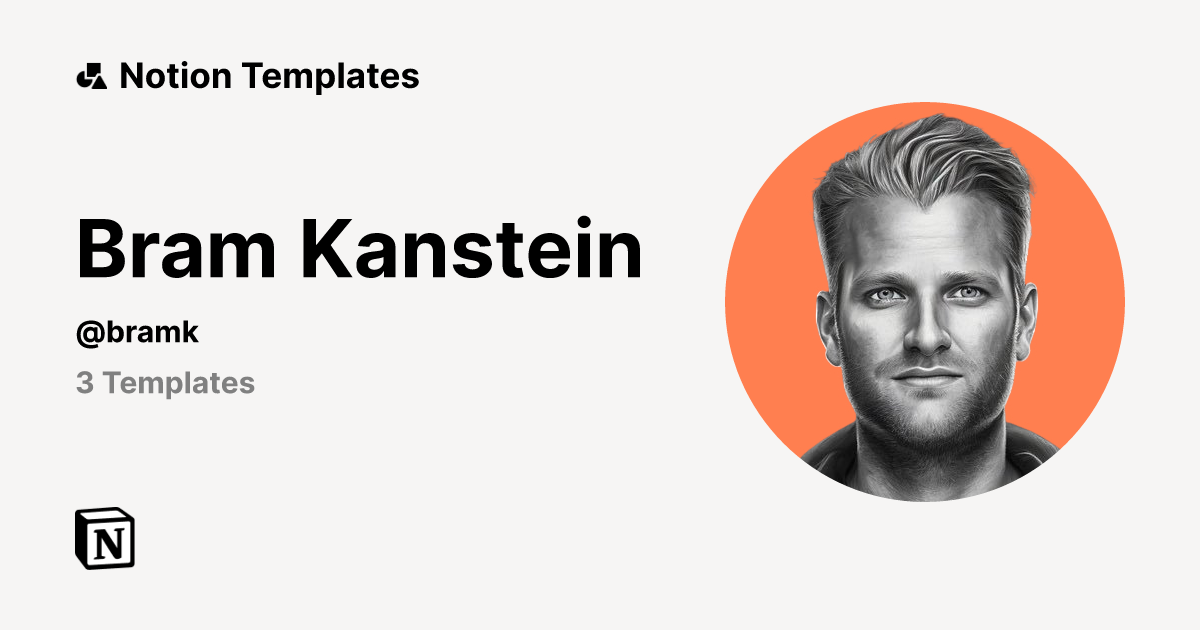 Bram Kanstein | Template Creator | Notion Marketplace