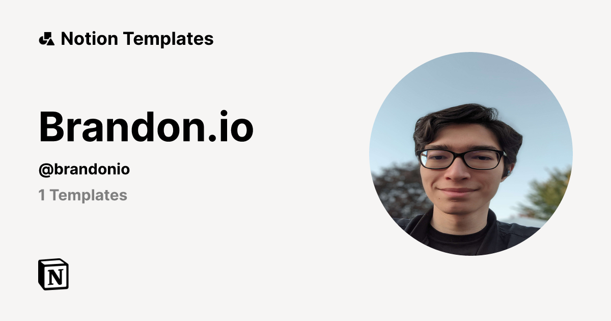 Brandon.io | Template Creator | Notion Marketplace