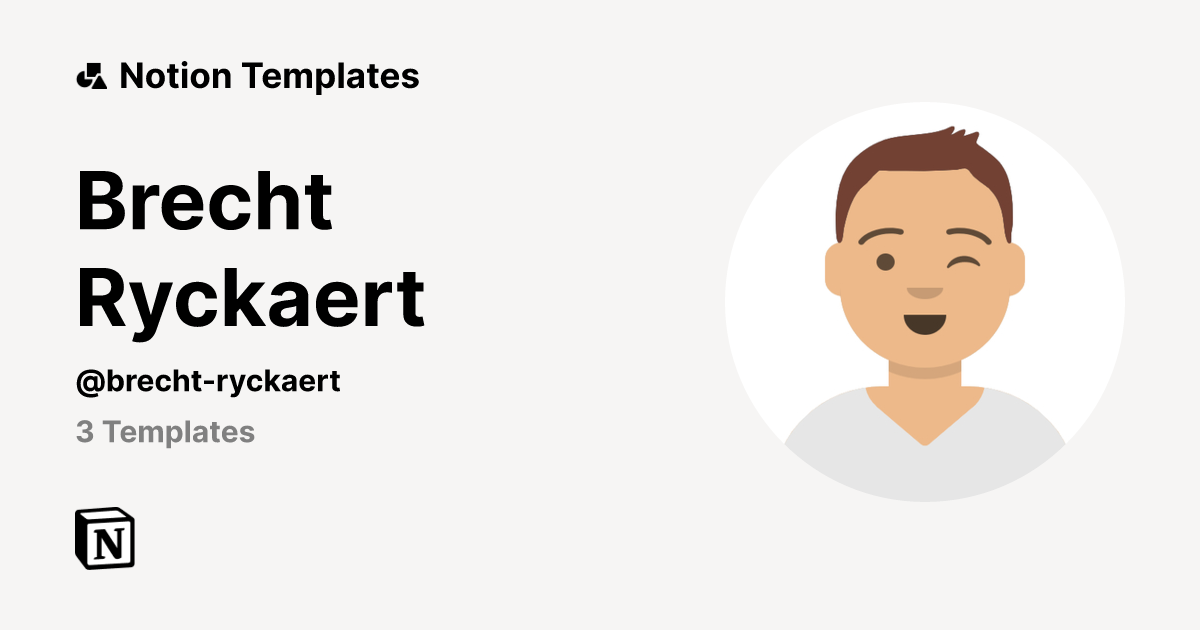 Brecht Ryckaert | Template Creator | Notion Marketplace