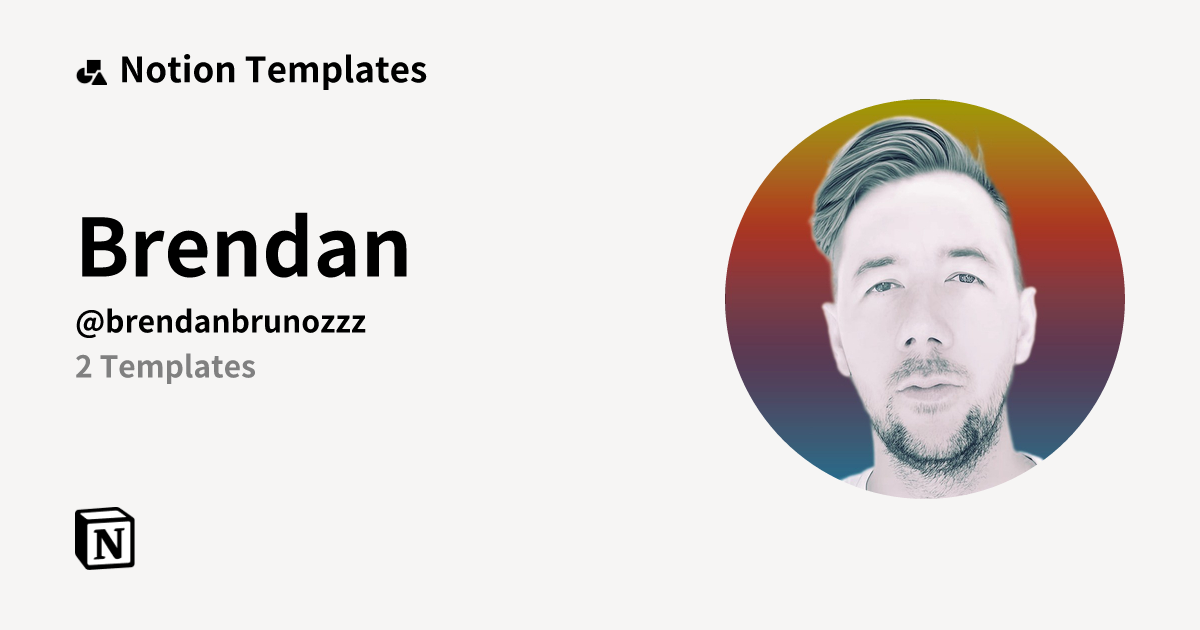 Brendan | Template Creator | Notion Marketplace