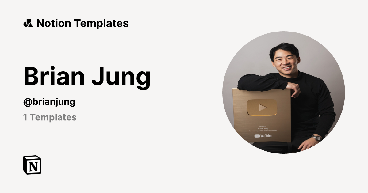 Brian Jung | Template Creator | Notion Marketplace