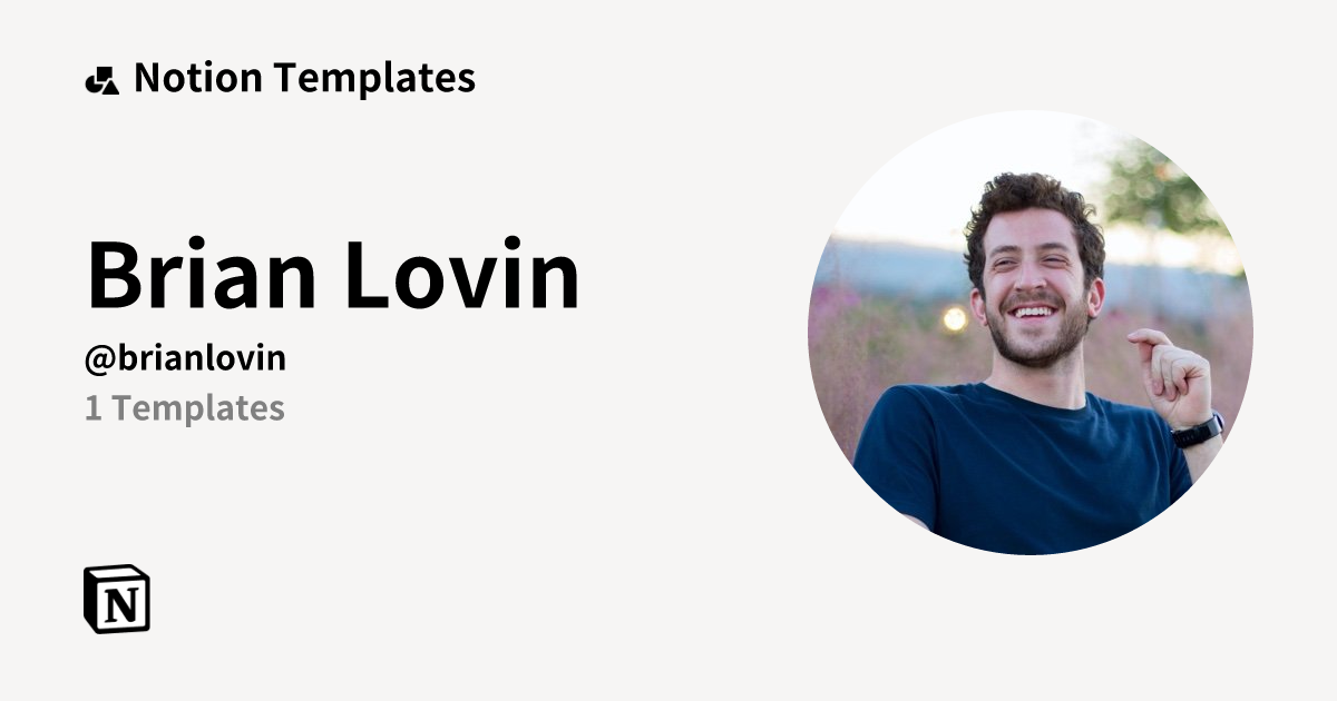 Brian Lovin | Template Creator | Notion Marketplace