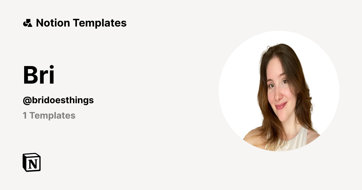 Bri | Template Creator | Notion Marketplace