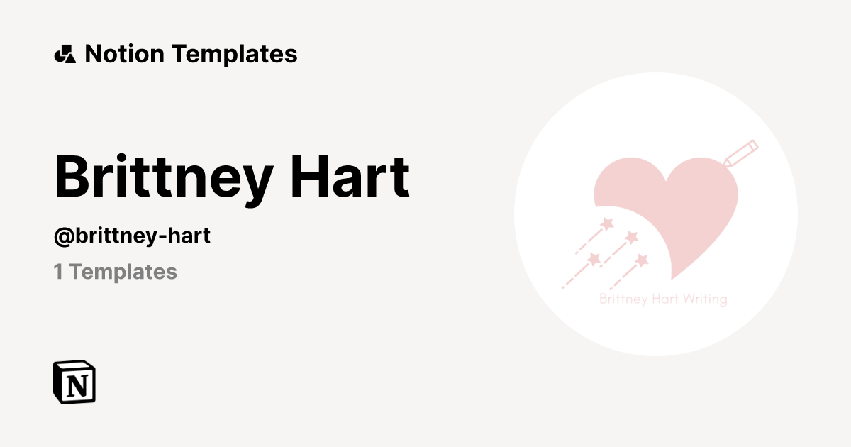 Brittney Hart | Template Creator | Notion Marketplace