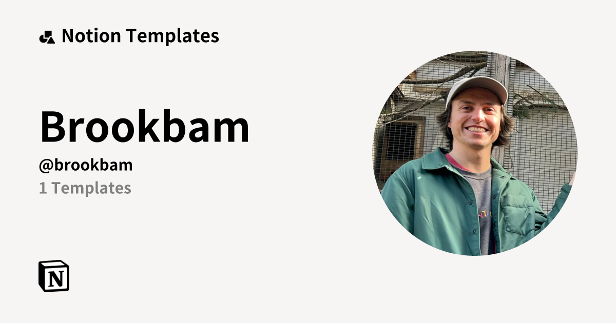 Brookbam | Template Creator | Notion Marketplace