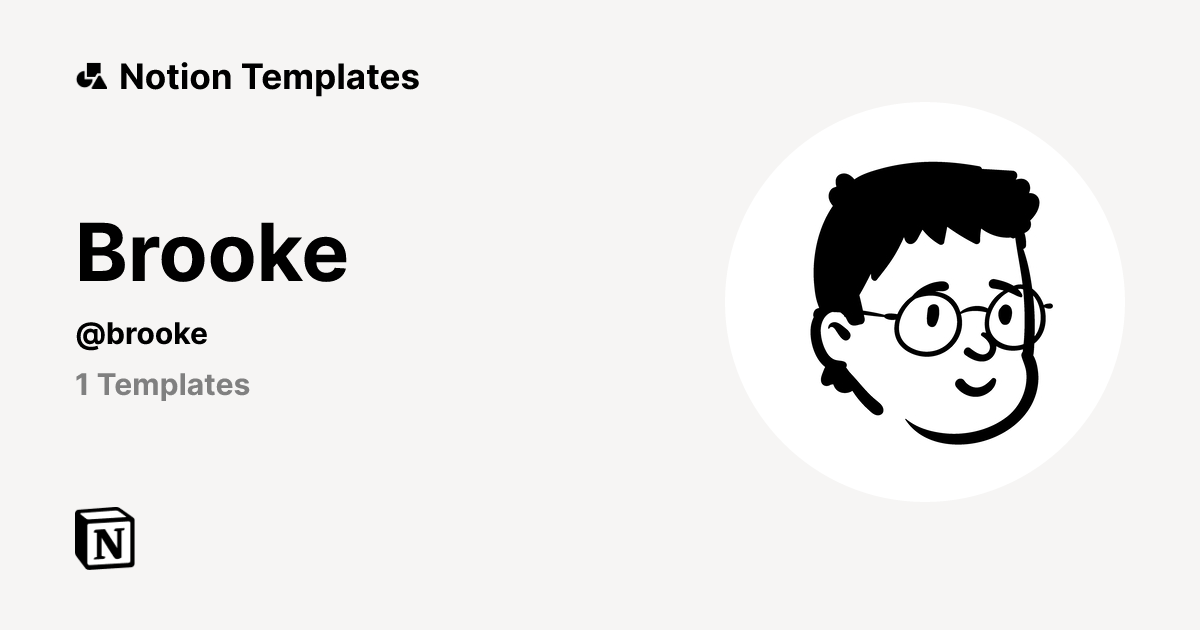 Brooke | Template Creator | Notion Marketplace