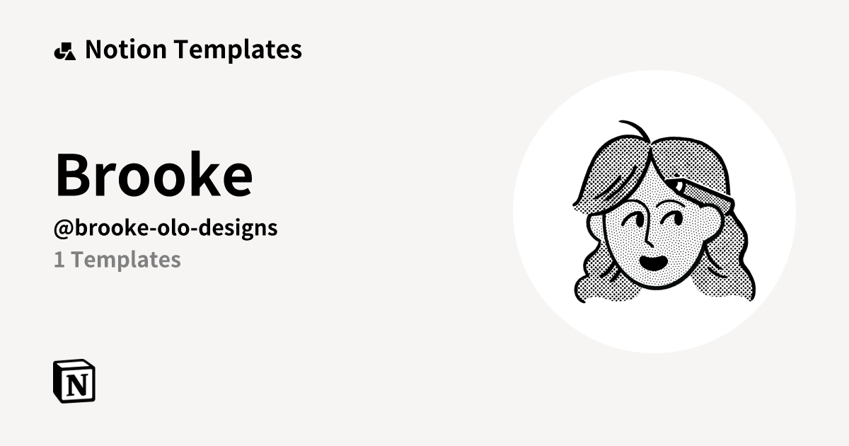 Brooke | Template Creator | Notion Marketplace