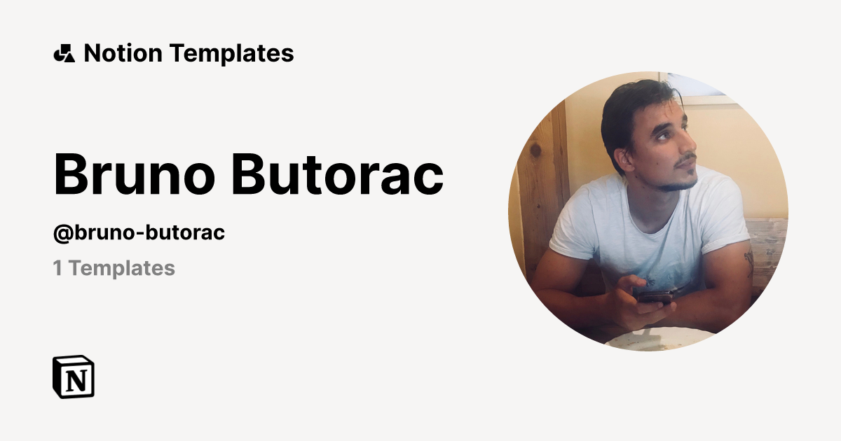 Bruno Butorac | Template Creator | Notion Marketplace