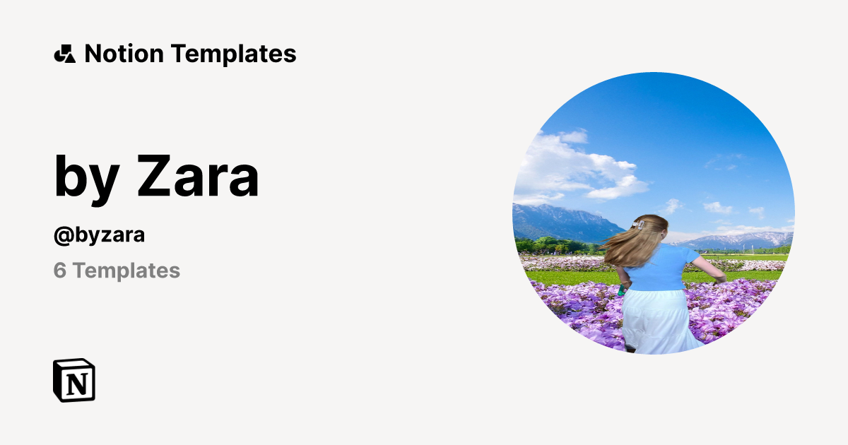 by Zara | Template Creator | Notion Marketplace