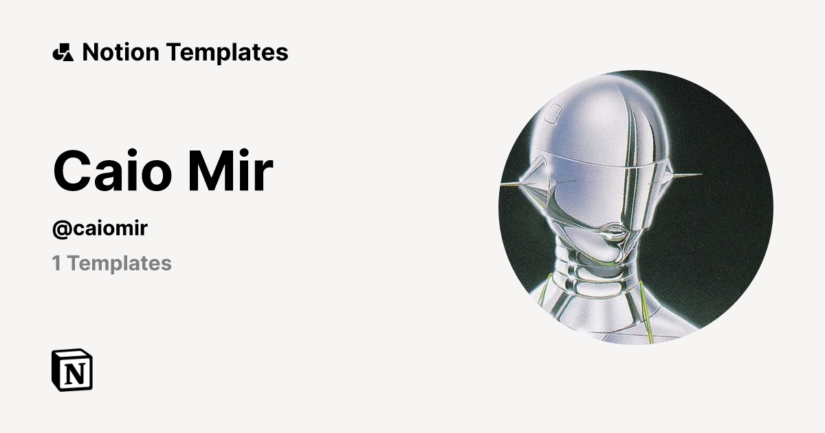 Caio Mir | Template Creator | Notion Marketplace
