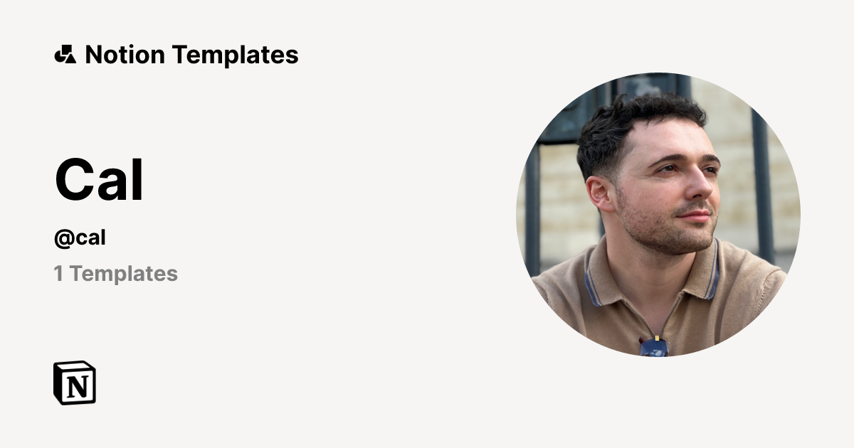 Cal | Template Creator | Notion Marketplace