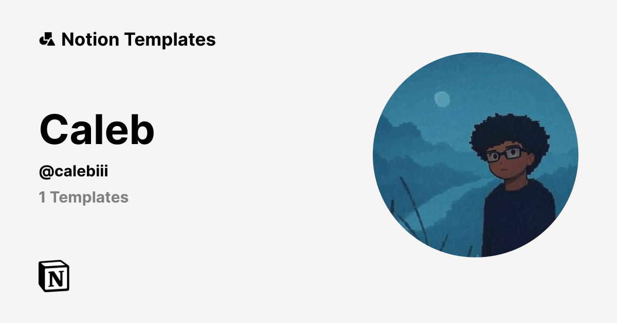 Caleb | Template Creator | Notion Marketplace