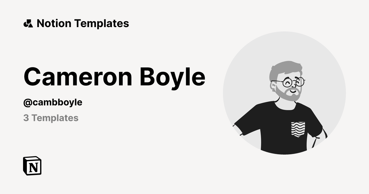 Cameron Boyle | Template Creator | Notion Marketplace