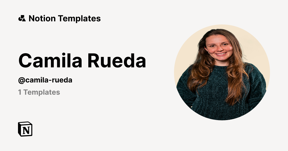 Camila Rueda | Template Creator | Notion Marketplace
