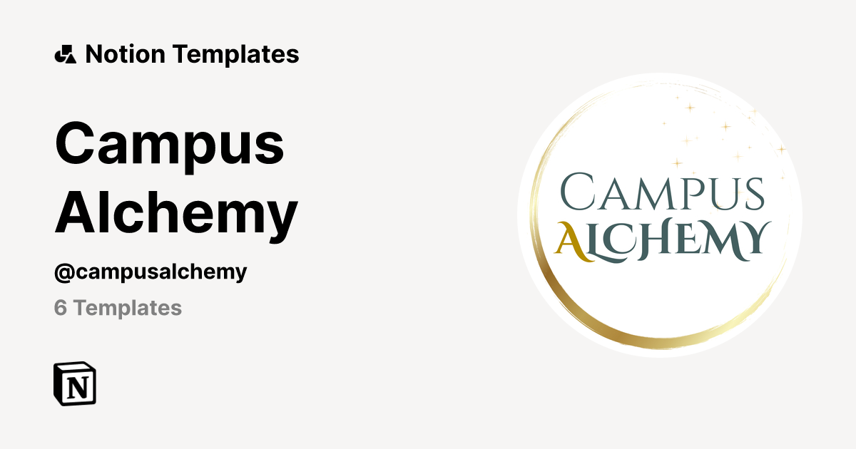 Campus Alchemy | Template Creator | Notion Marketplace