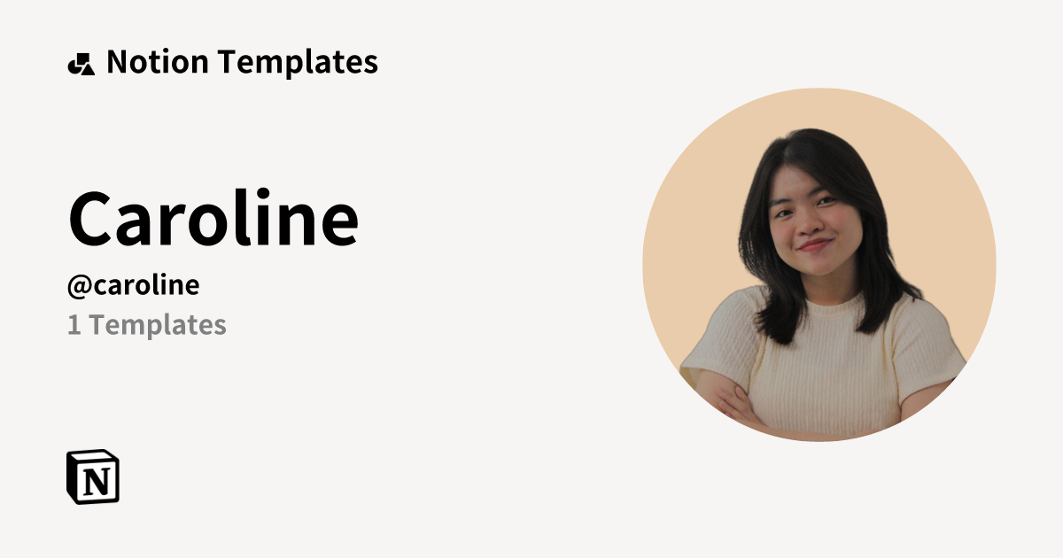 Caroline | Template Creator | Notion Marketplace