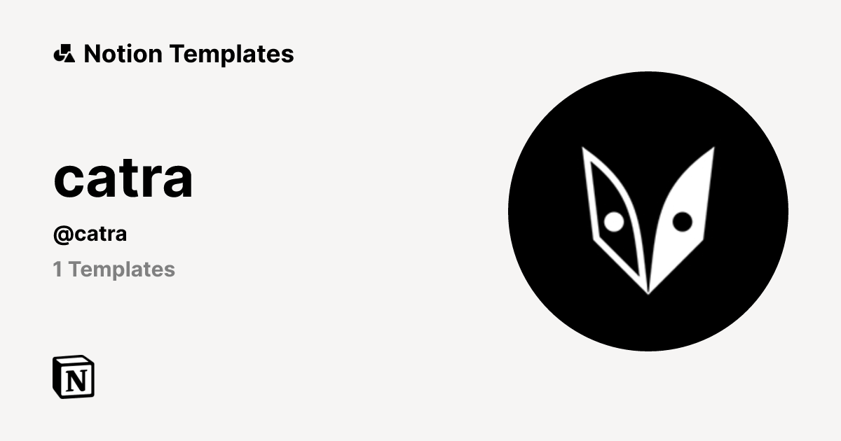 catra | Template Creator | Notion Marketplace