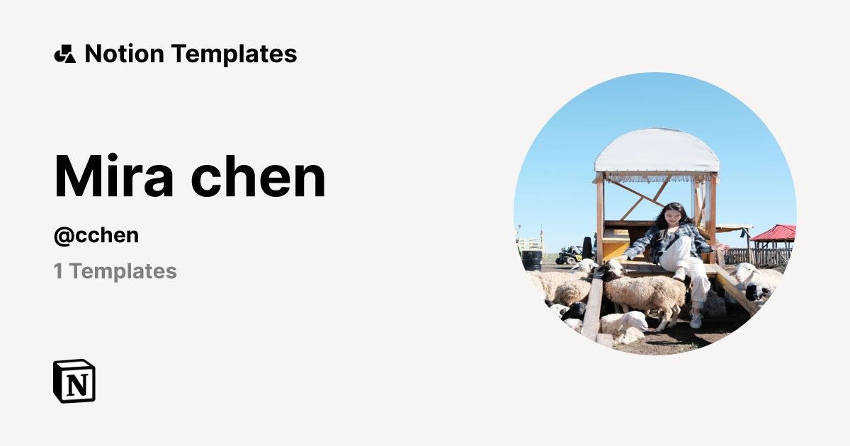 Mira chen | Template Creator | Notion Marketplace
