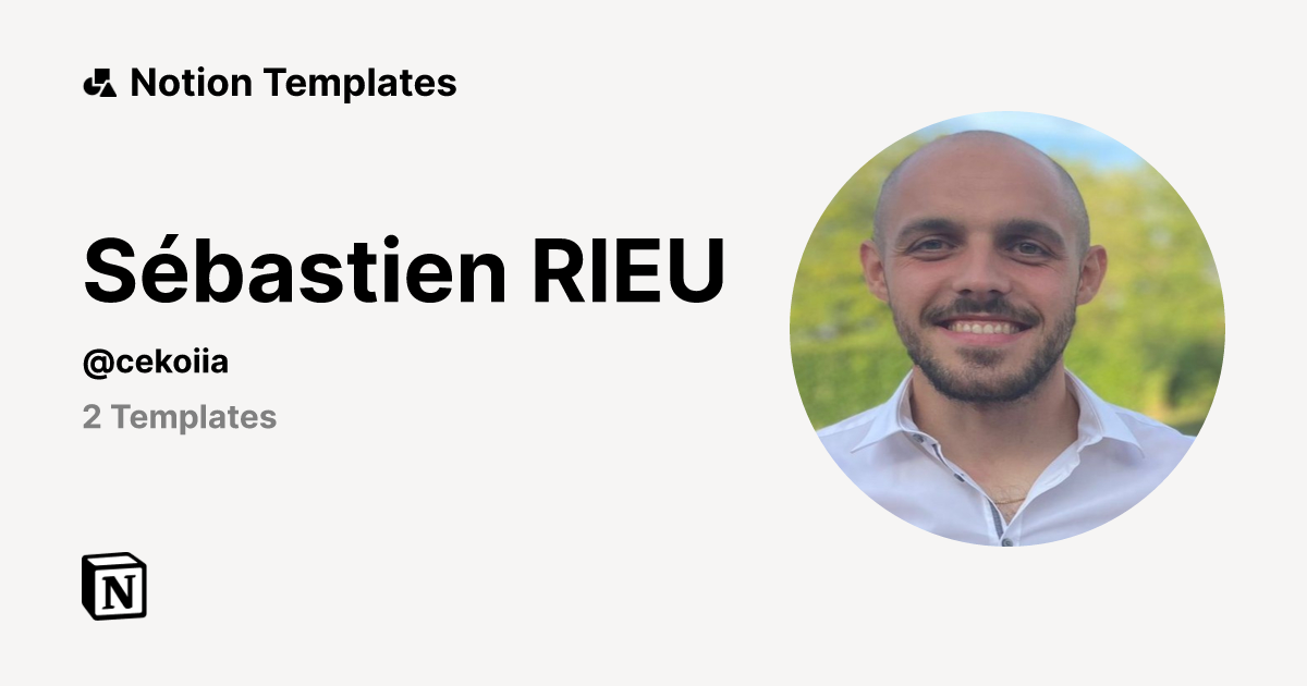 Sébastien RIEU | Template Creator | Notion Marketplace