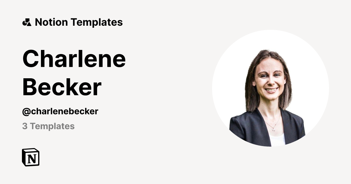 Charlene Becker | Template Creator | Notion Marketplace