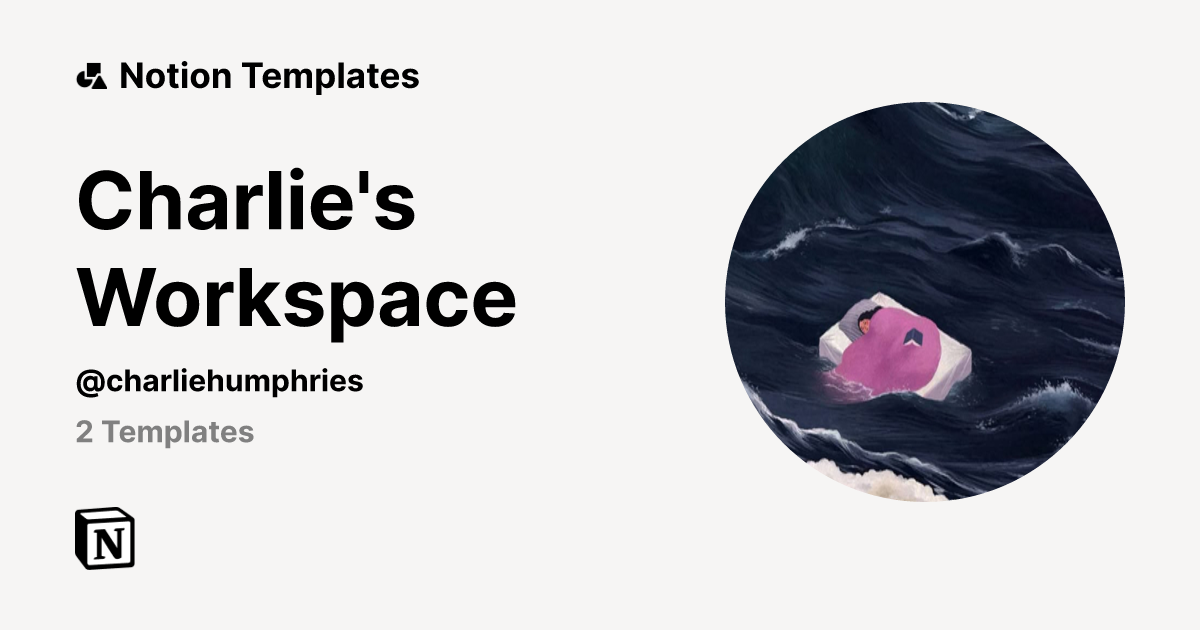 Charlie's Workspace | Template Creator | Notion Marketplace