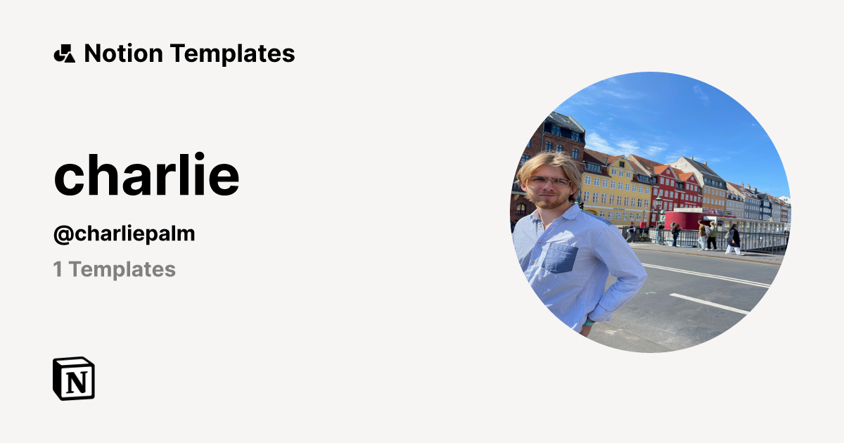 charlie | Template Creator | Notion Marketplace