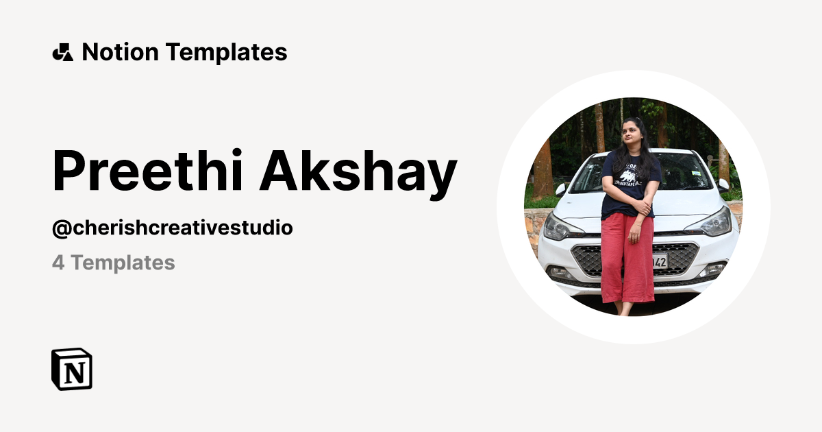 Preethi Akshay | Template Creator | Notion Marketplace