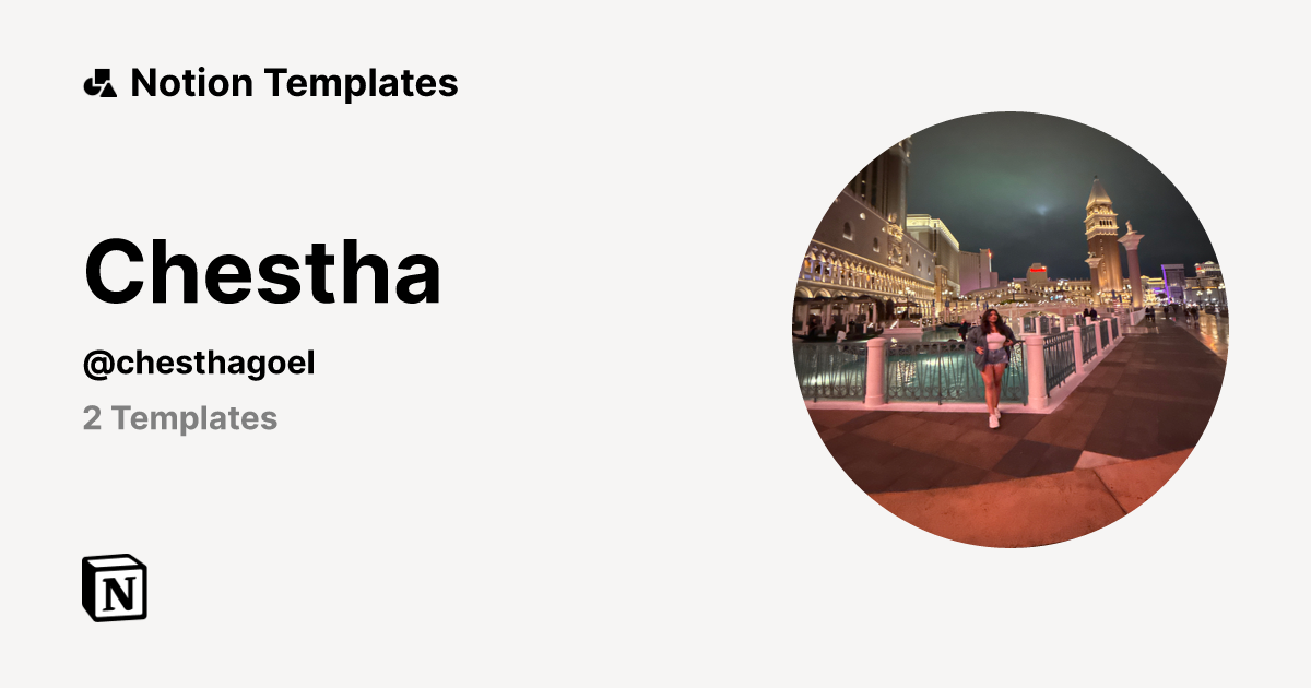 Chestha | Template Creator | Notion Marketplace