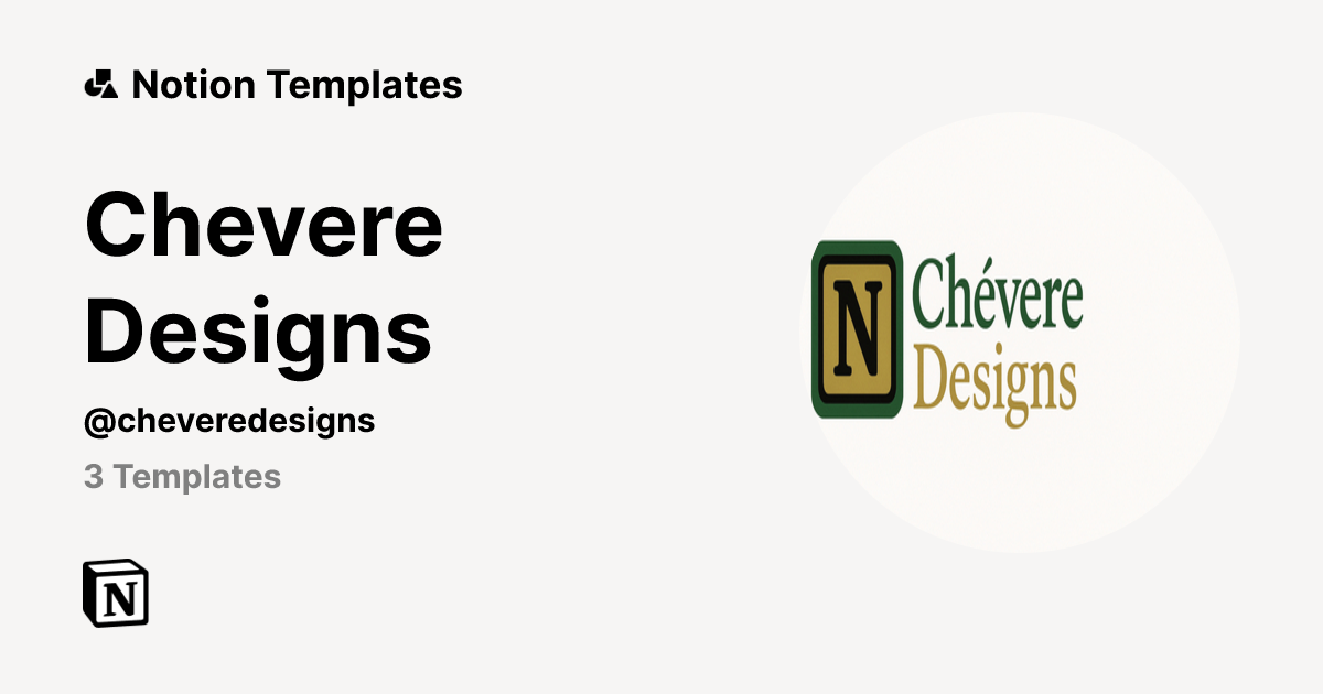 Chevere Designs | Template Creator | Notion Marketplace