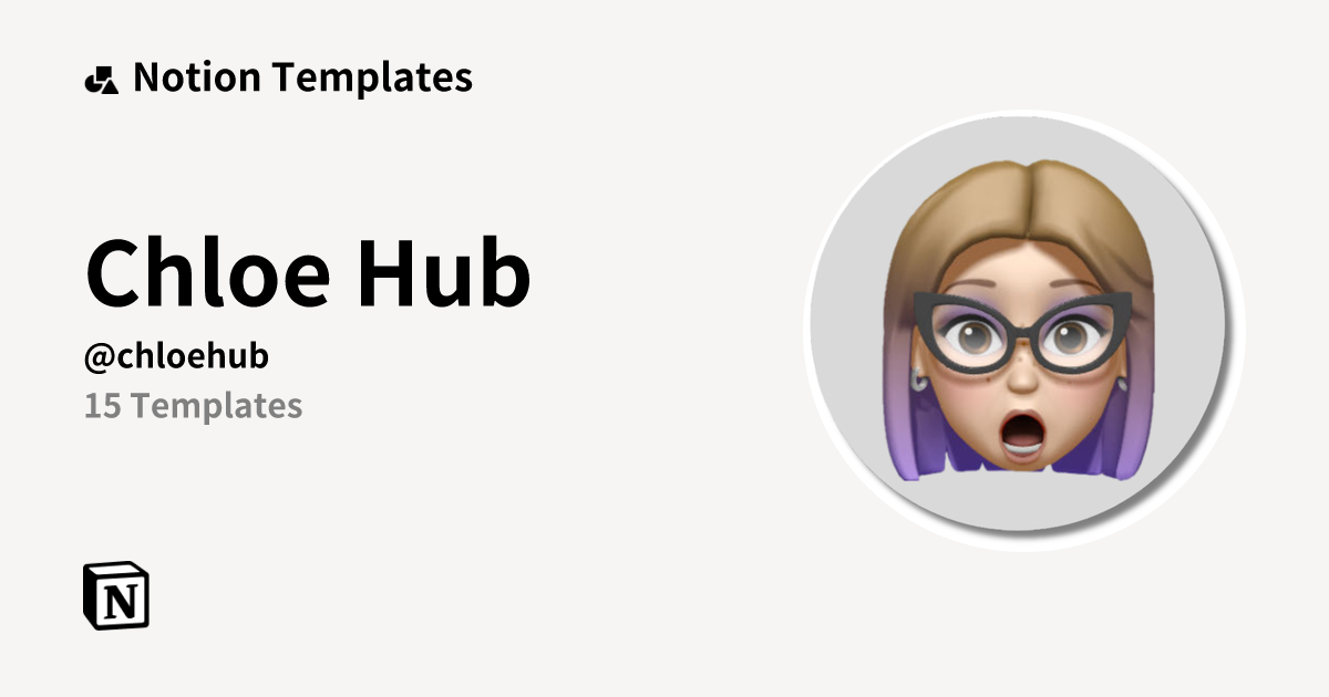 Chloe Hub | Template Creator | Notion Marketplace
