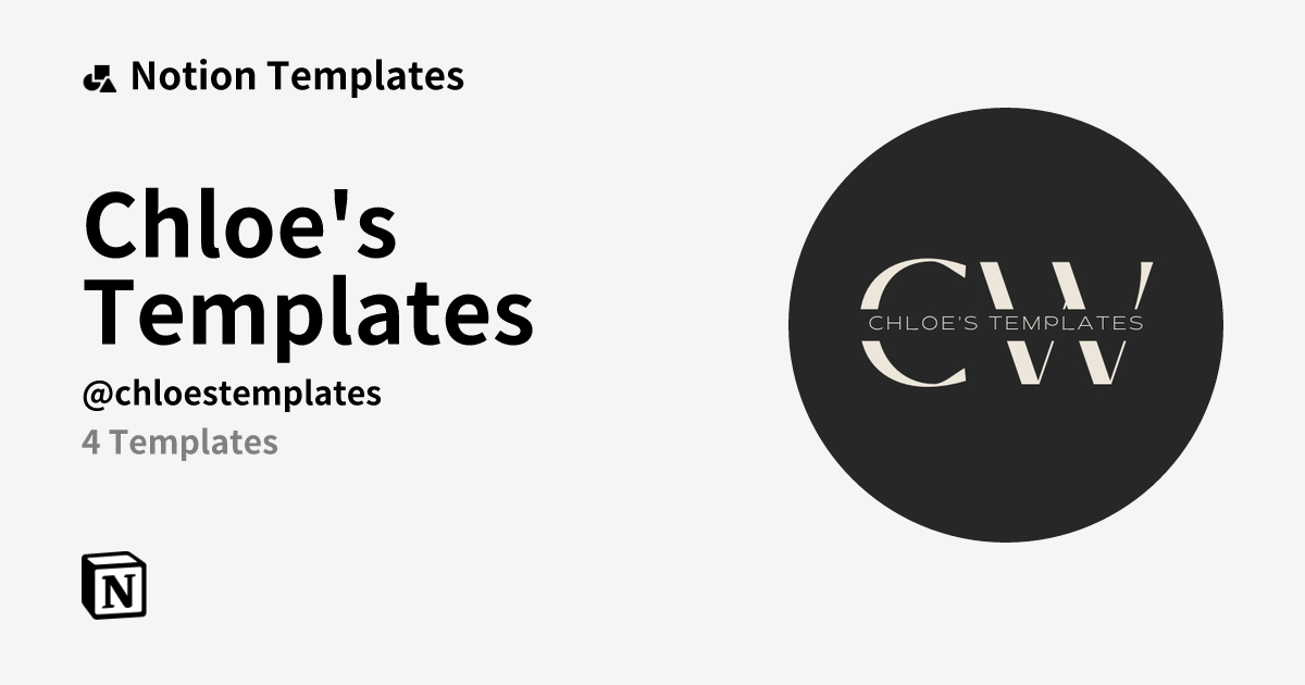 Chloe's Templates | Template Creator | Notion Marketplace