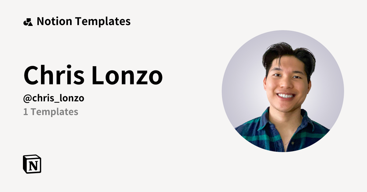 Chris Lonzo | Template Creator | Notion Marketplace