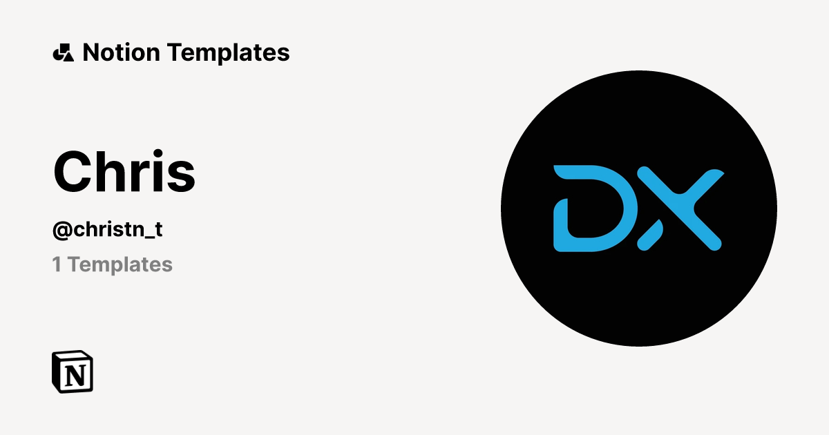 Chris | Template Creator | Notion Marketplace
