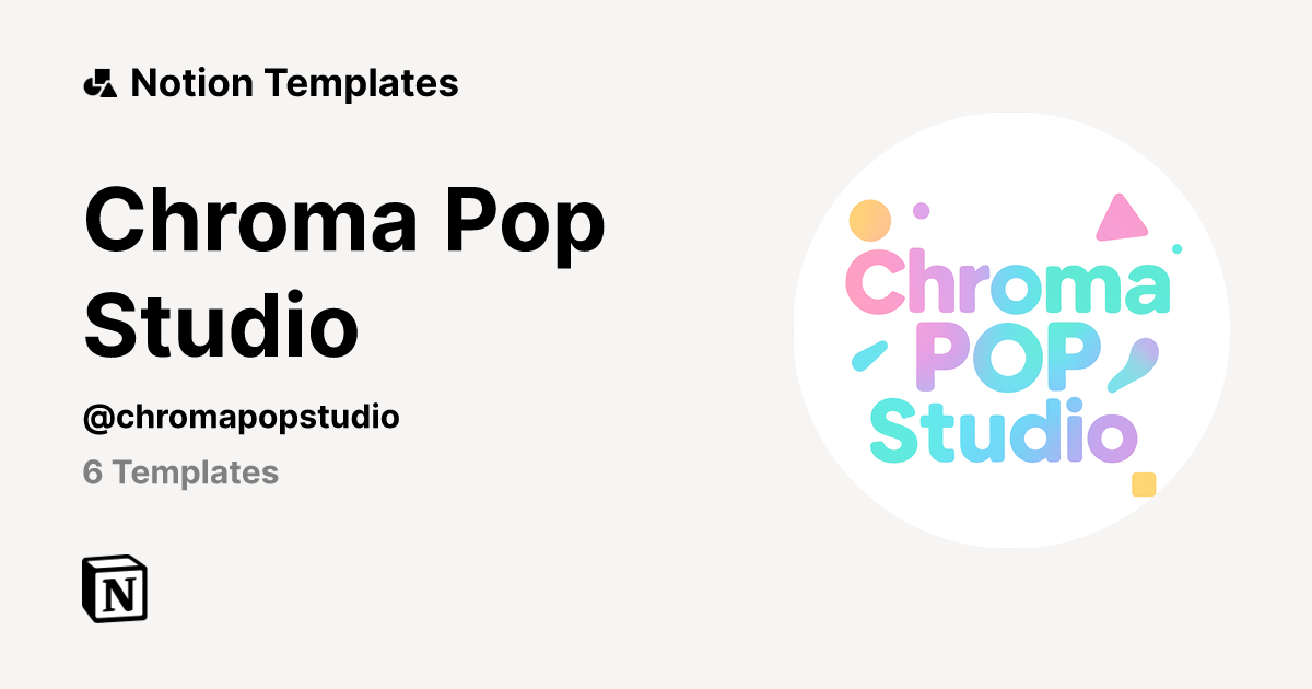 Chroma Pop Studio | Template Creator | Notion Marketplace