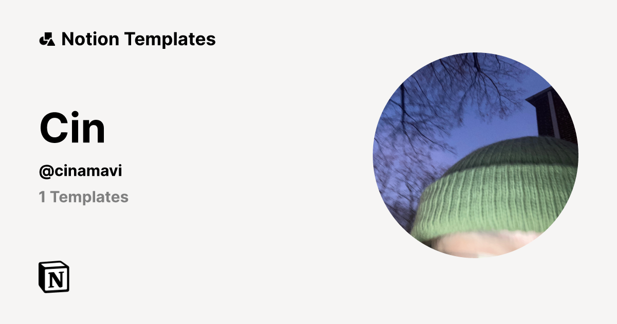 Cin | Template Creator | Notion Marketplace