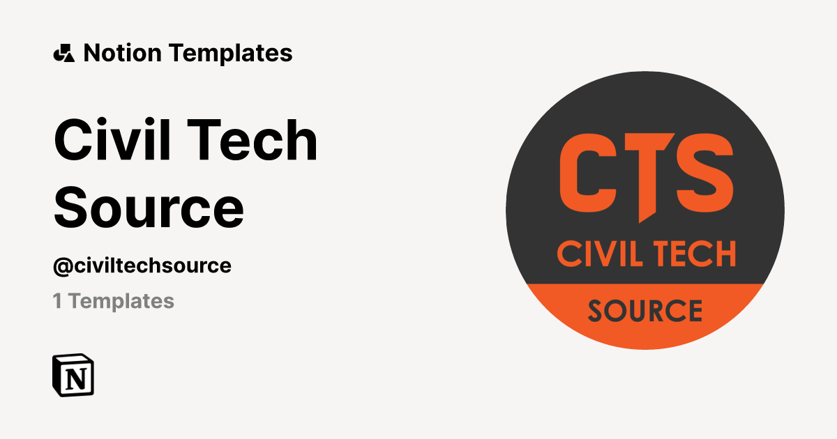 Civil Tech Source | Template Creator | Notion Marketplace