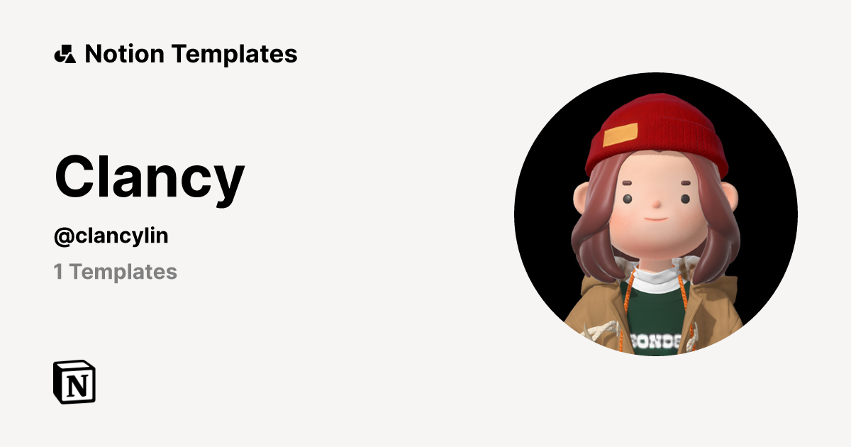 Clancy | Template Creator | Notion Marketplace