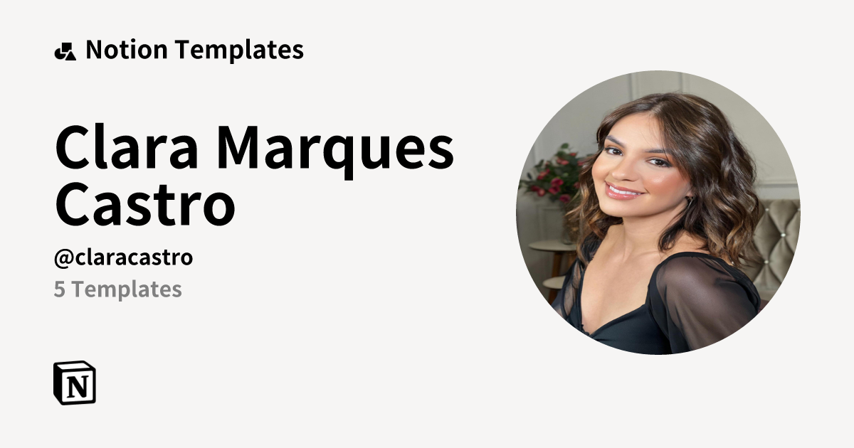 Clara Marques Castro | Template Creator | Notion Marketplace