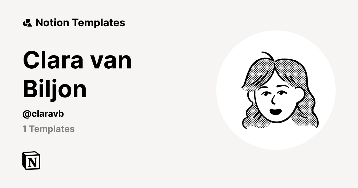Clara van Biljon | Template Creator | Notion Marketplace
